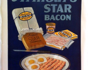 Vintage 1924 Armour Bacon print Ad original antique Magazine Ad