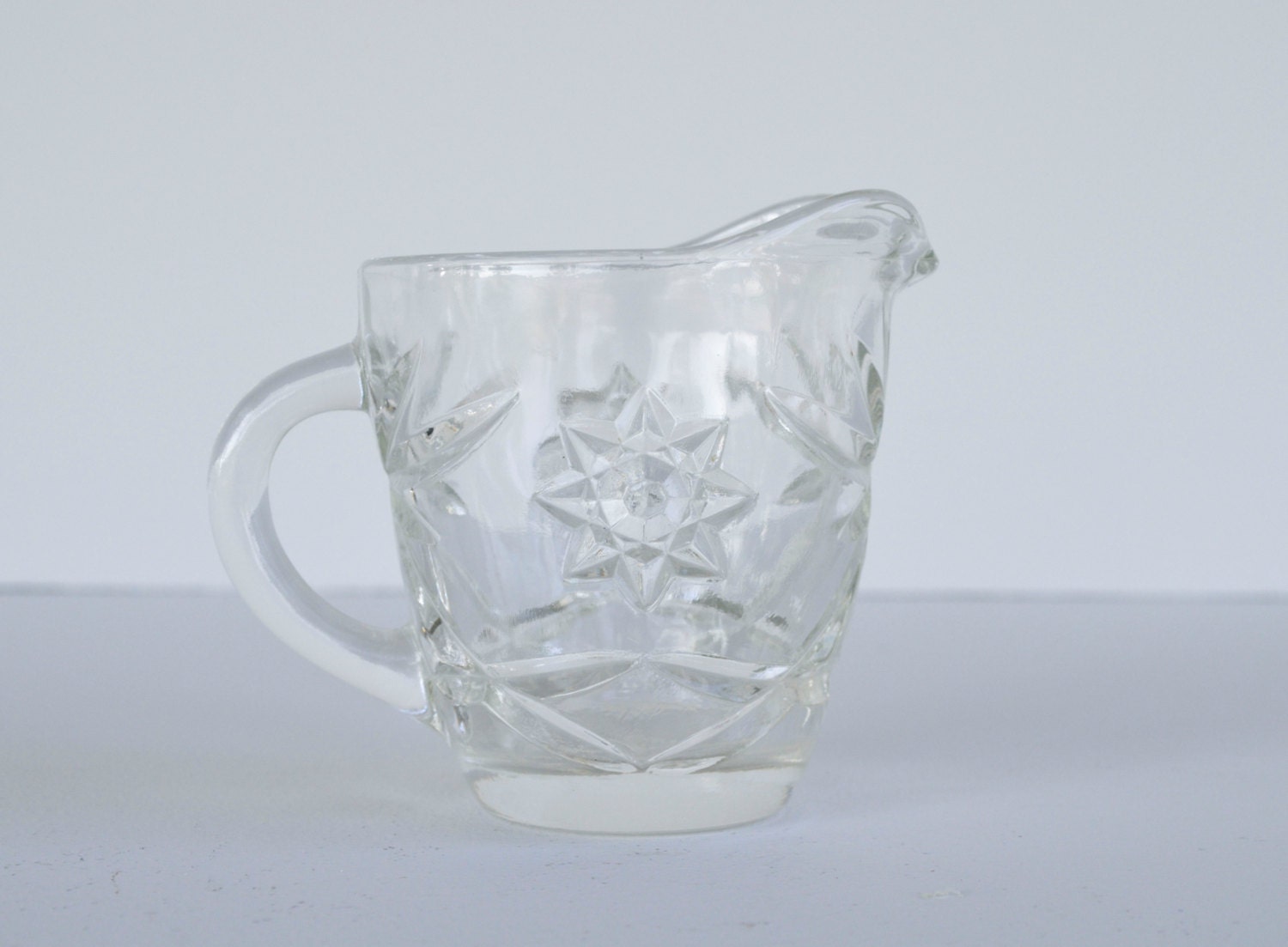 Anchor Hocking 1960’s Cut Glass Minimalist Starburst Small Creamer ...