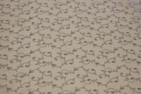 FABRIC Embroidered scroll fabric For Drapery Bedding by fabricbuzz