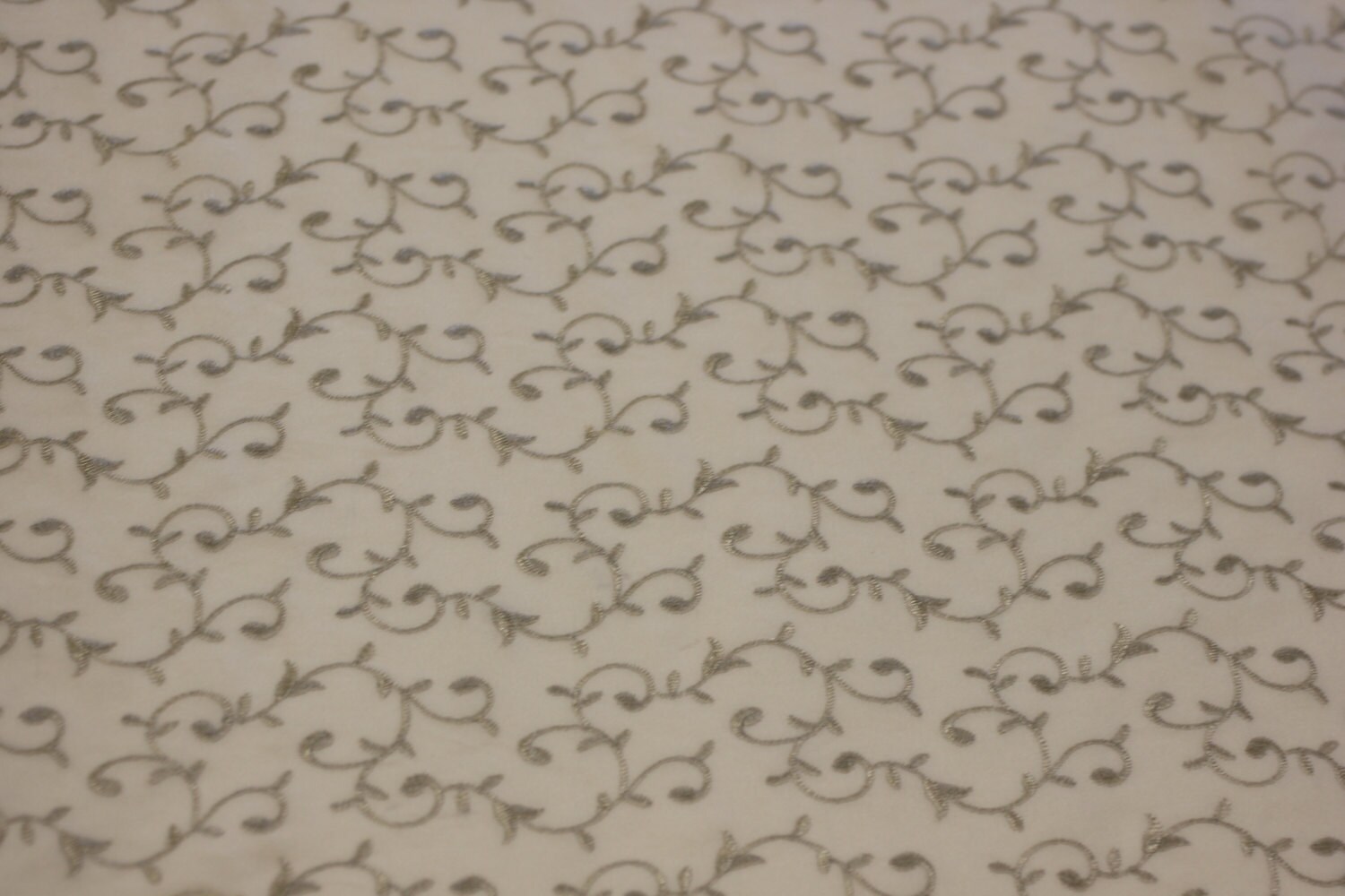 FABRIC Embroidered scroll fabric For Drapery Bedding by fabricbuzz
