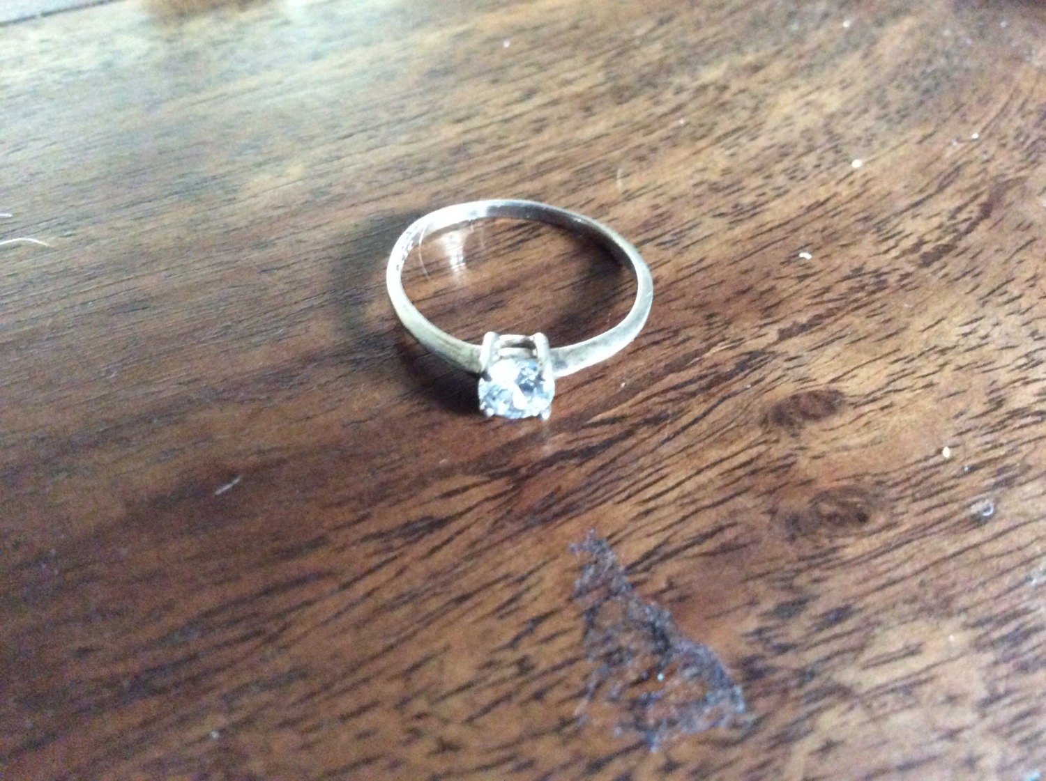 Silver Ring of a Square Set White Stone – Haute Juice