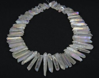A-grade of strand White Raw Clear Rock Quartz by amazingbead