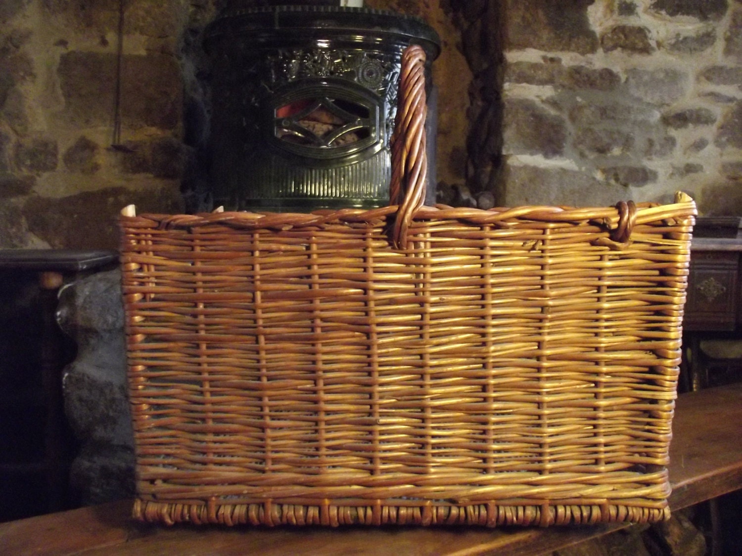 Rustic, French, Wicker Log Basket. – Haute Juice