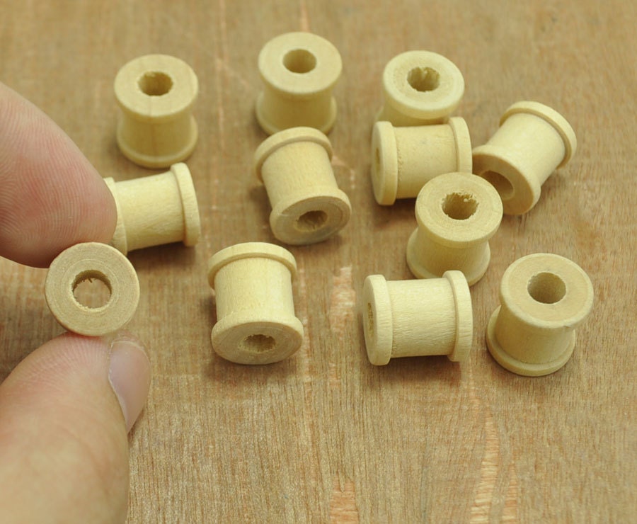 wooden mini spoolsSmall Mini Wood Spools BeadsWood spools