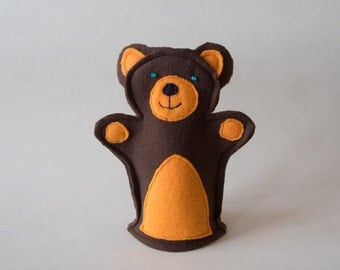 Brown bear puppet | Etsy