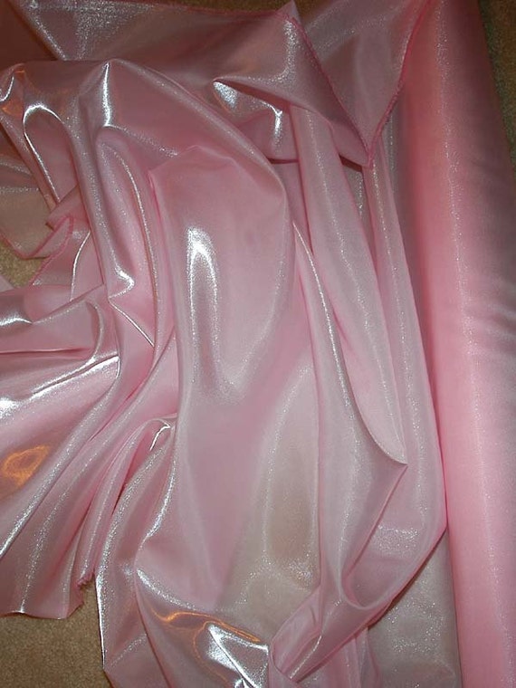 Sparkle Satin Pink semi sheer 45 wide. fabric