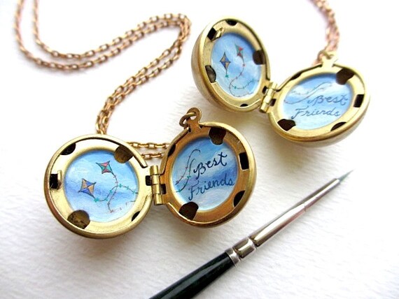 SALE Best Friends Lockets Custom Gift by kharaledonne on Etsy