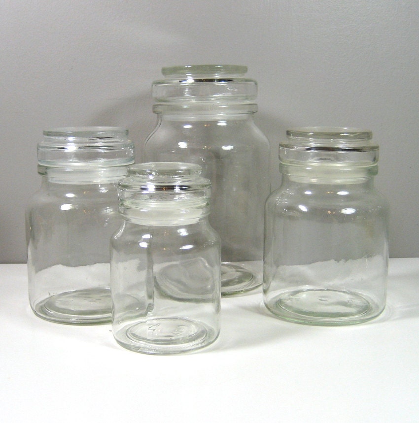 Flat Lid Clear Glass Jar Set Airtight Lids 1980’s – Haute Juice
