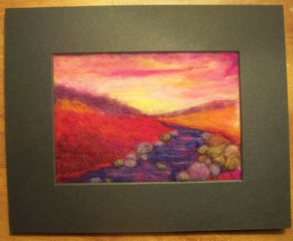 Needle Felted Sunset Landscape