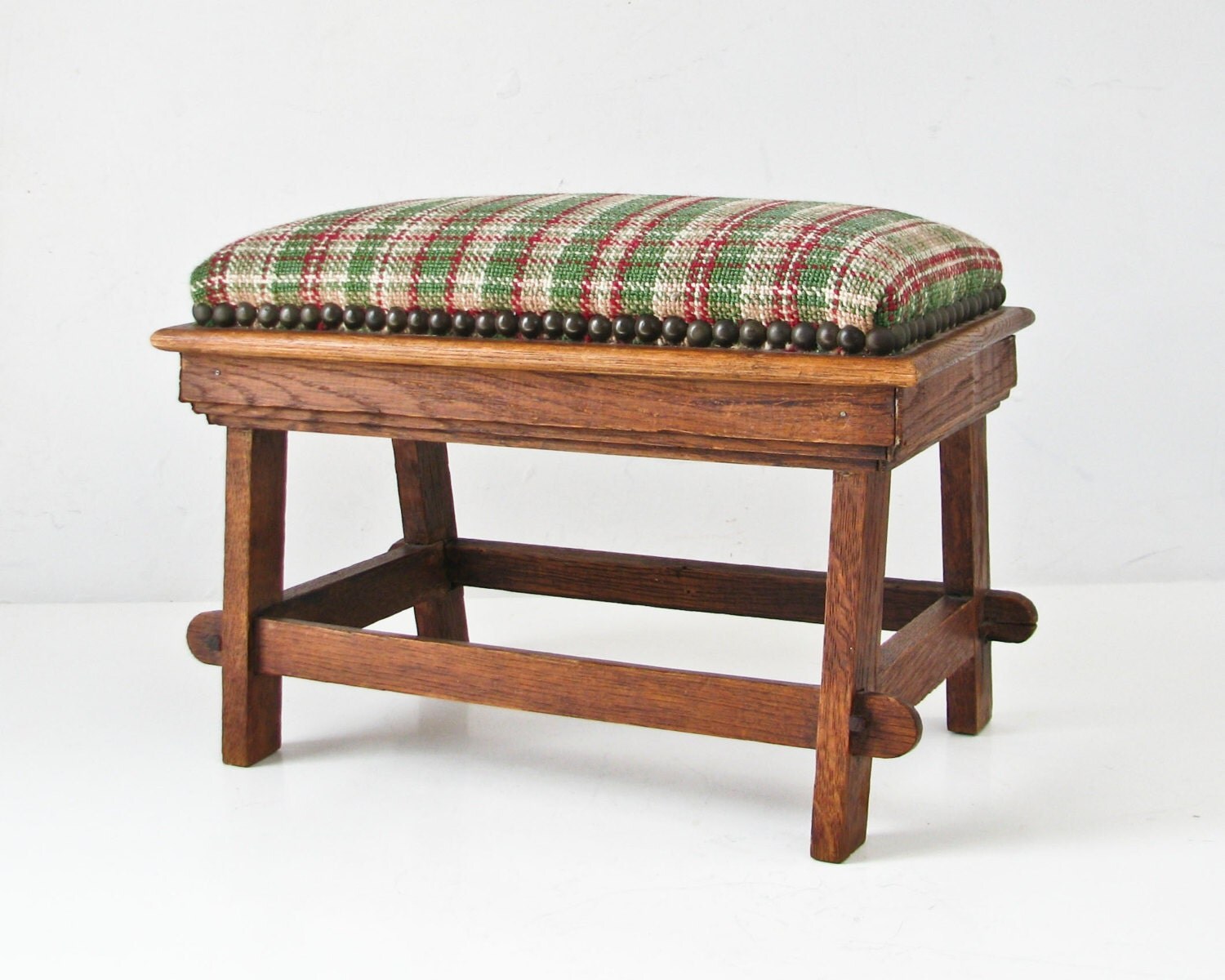 Antique Foot Stool, Arts And Crafts Era, Handmade Rustic Primitive Foot ...