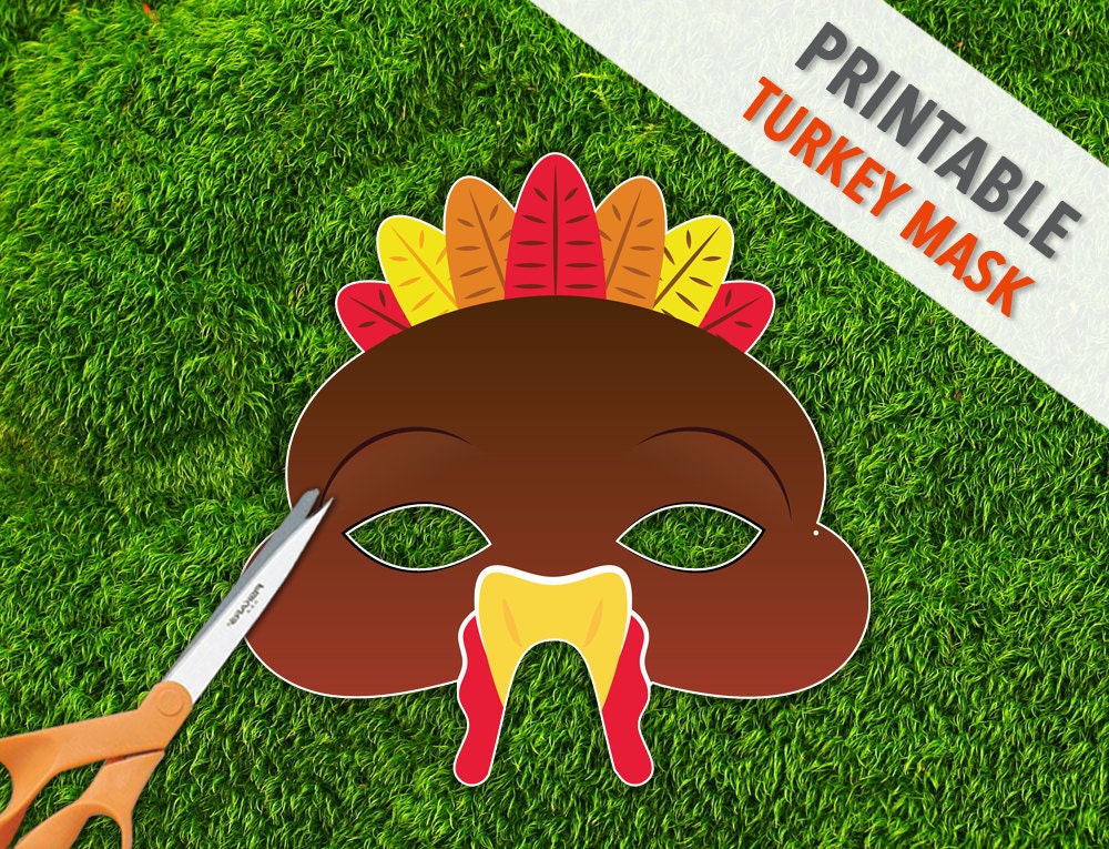 Turkey Printable Mask Thanksgiving Printable Mask by theRasilisk