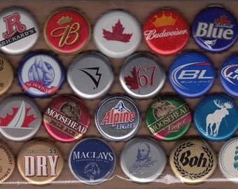 180 used, but undented, beer bottle caps from Canada