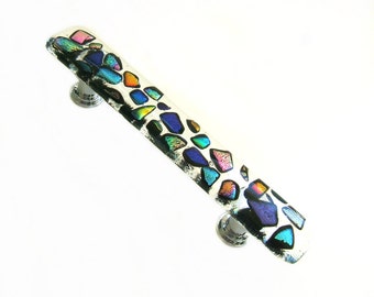 Dichroic glass knobs | Etsy