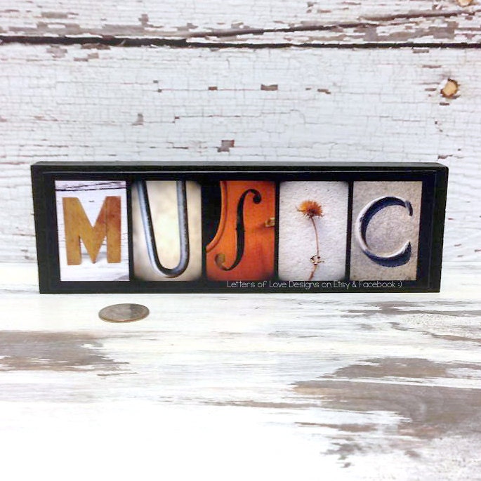 Music Gift Music Wood Sign Music Art by LettersOfLoveDesigns