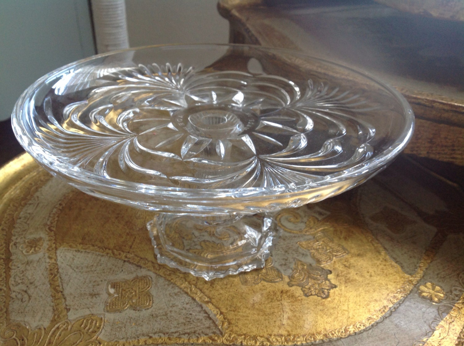 Beautiful Crystal Pedestal Cake Plate Small Cupcakes Desserts Display ...