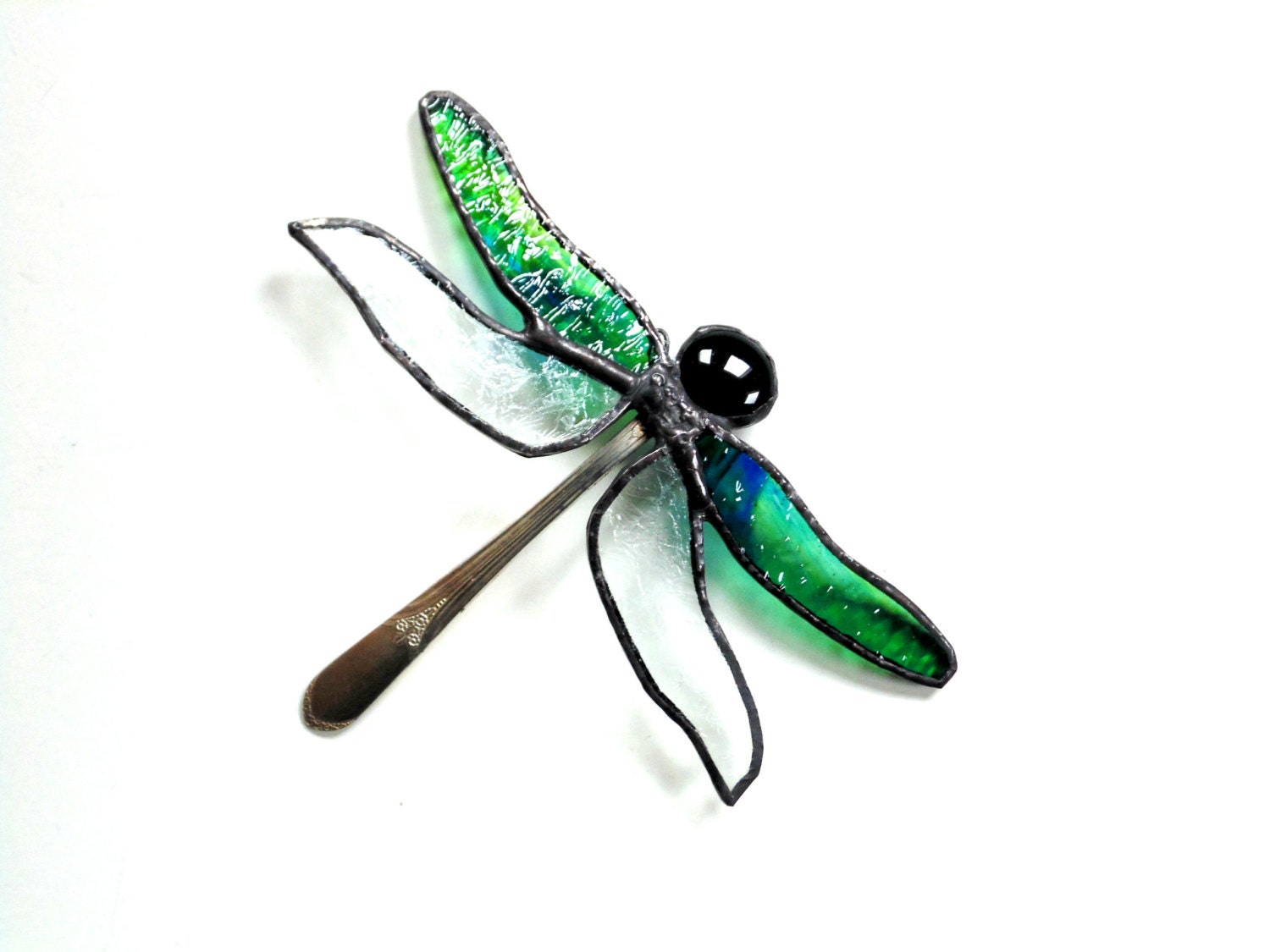 Dragonfly suncatcher spoon dragonfly stained glass dragonfly
