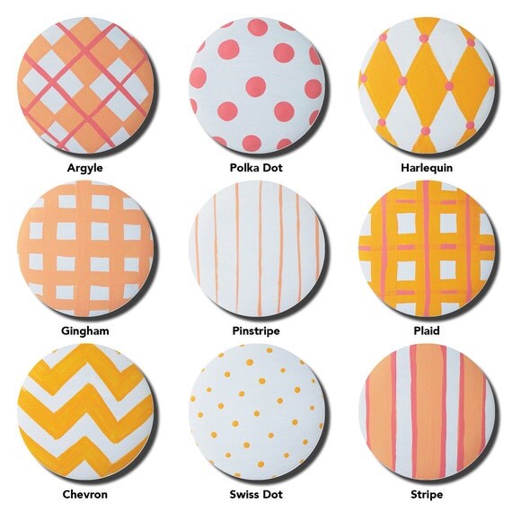 Hand Painted Knob Children's Custom Stripe Polka Dot by Coolisart