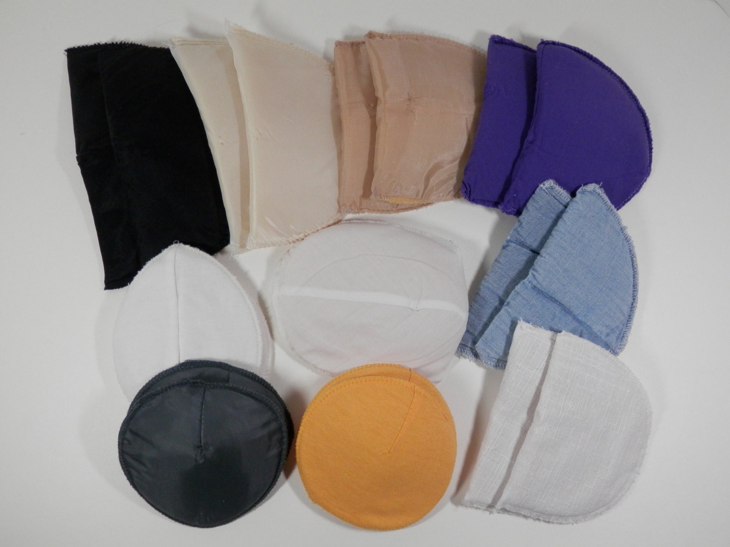 10 Pairs Fabric Lined Foam Padded Shoulder Pads Assorted Colors Shapes ...