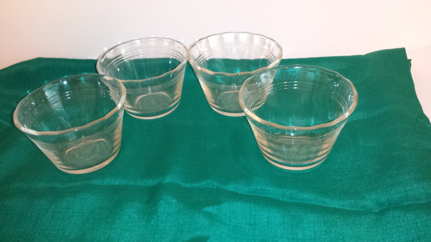 Vintage Clear PYREX Custard Bowls / Dishes with Ribbed Design – set of ...