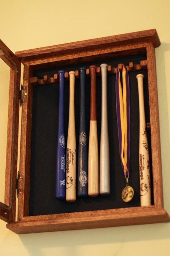 minni baseball ball bat display cabinet solid oak by klwilmes