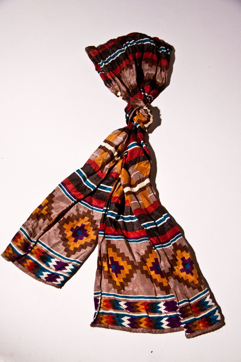 VTG Vintage South West Western Desert Style Pattern Silk Scarf – Haute ...