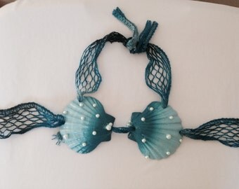 Fancy Detailed CUSTOM ORDER Hand Painted Sea Shell Mermaid