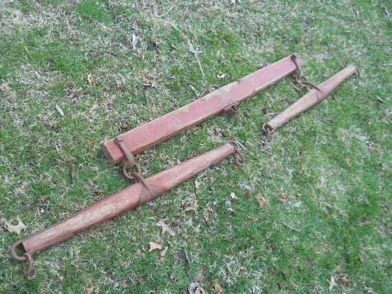 Items similar to REDUCED-Antique Wood Double Tree-Barn Red-Horse ...