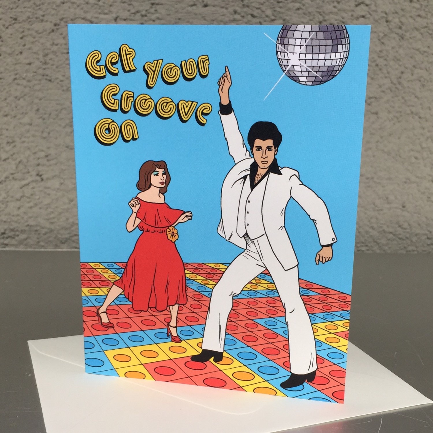 Disco Birthday Greeting Card 1970's 70's Music