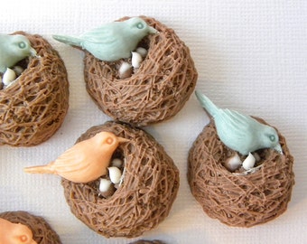 Bird Nest Fairy Garden Birds Miniature Birds Resin Bird