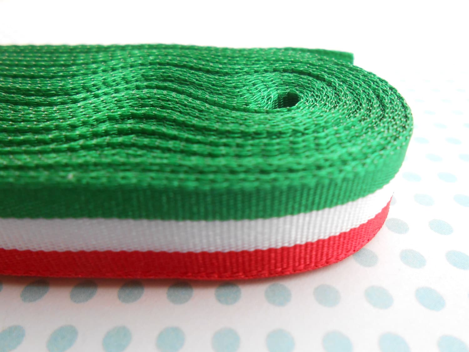 Flag Ribbon Italian Flag 3/8 width 10 yards