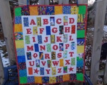 Popular items for alphabet quilt on Etsy
