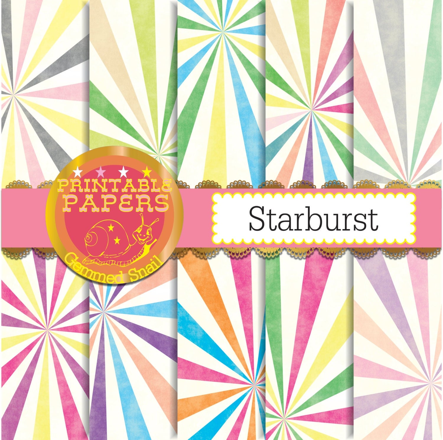 Starburst digital paper 10 starburst backgrounds in by GemmedSnail