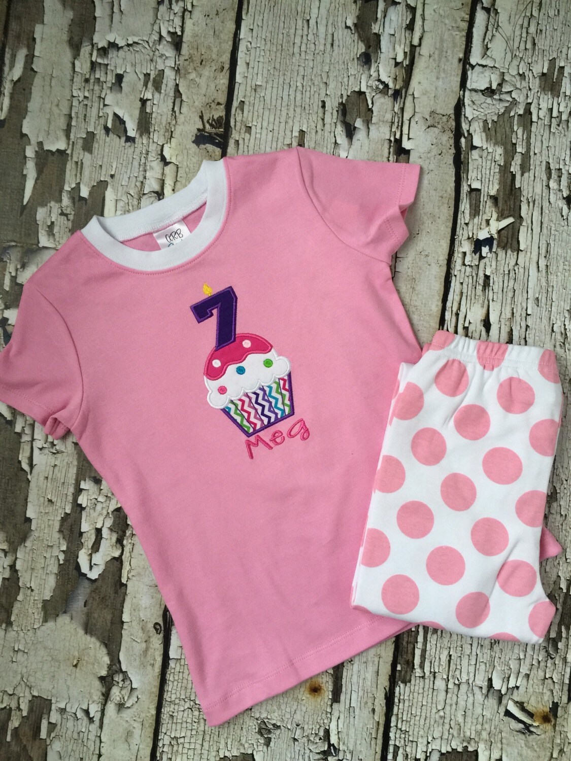 Cupcake Party PJS Birthday Pajamas Cupcake Personalized