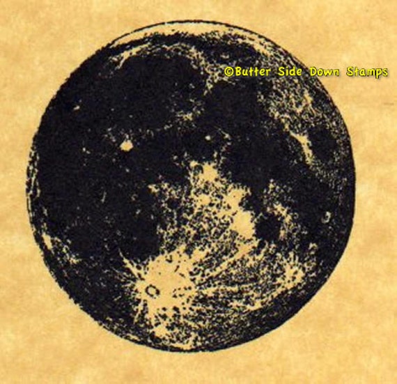 Full Moon Rubber Stamp