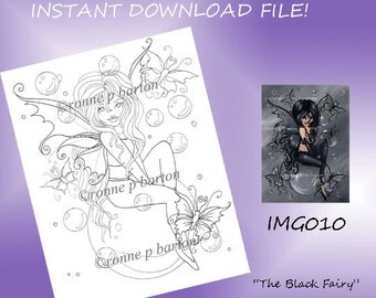 IMG010 INSTANT DOWNLOAD digital stamp digi cute gothic dark fantasy ...
