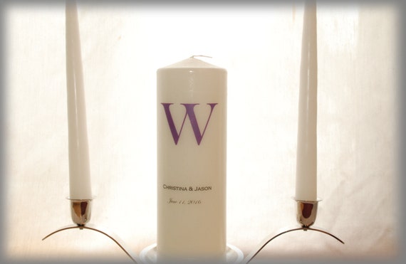 Personalized Unity Candle SET with Monogram wedding candles