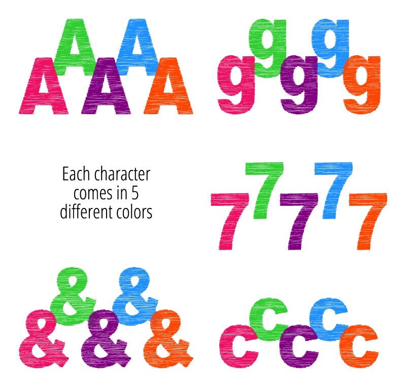 Digital Alphabet Letters Clipart Set-Colorful by JLaurieStudio