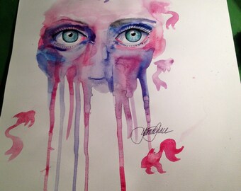 Fish bowl drawing | Etsy