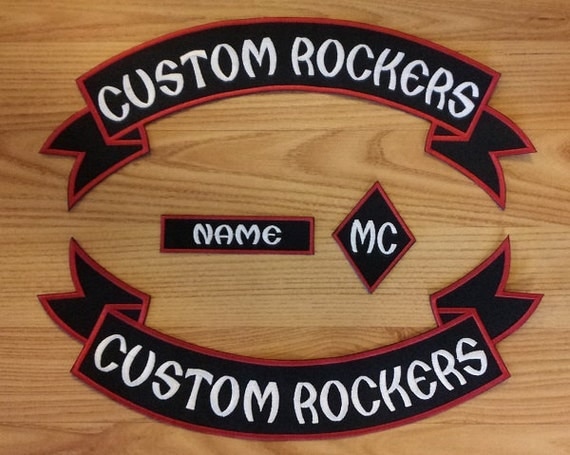 4 Piece Embroidered Custom Rocker Patches Custom Patch Set 13