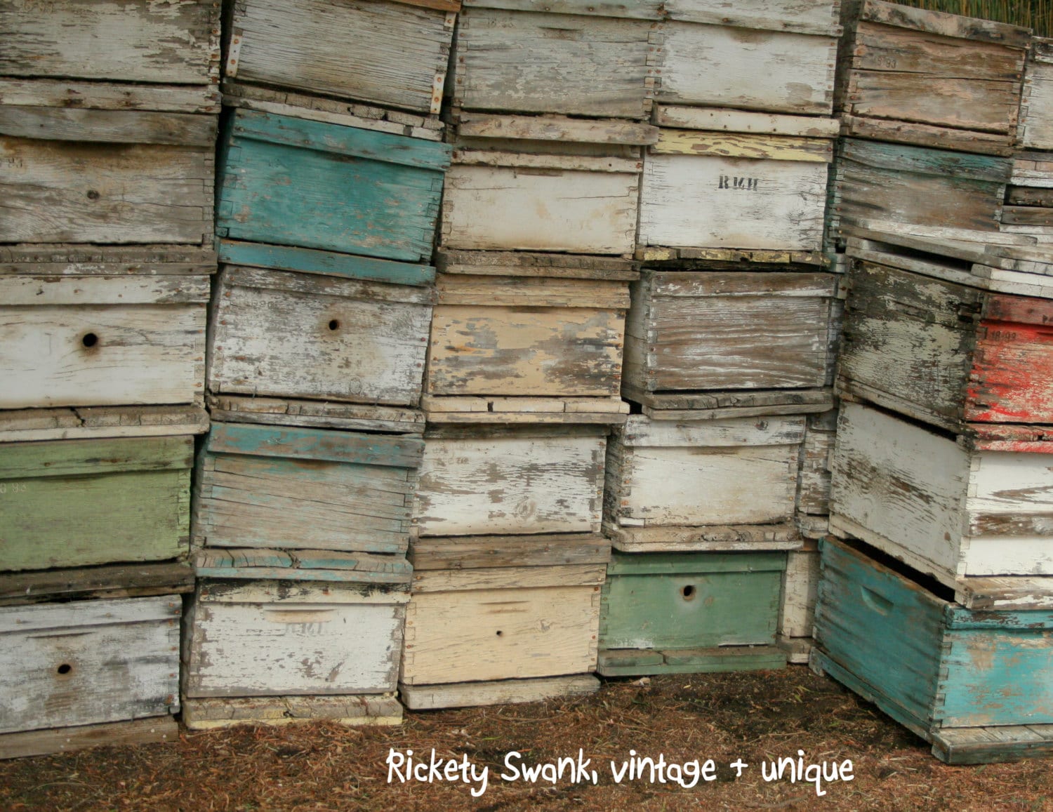 Vintage Bee Hive Boxes – Bee Box – Lugs – Crates – Old Wood Box – Wall ...