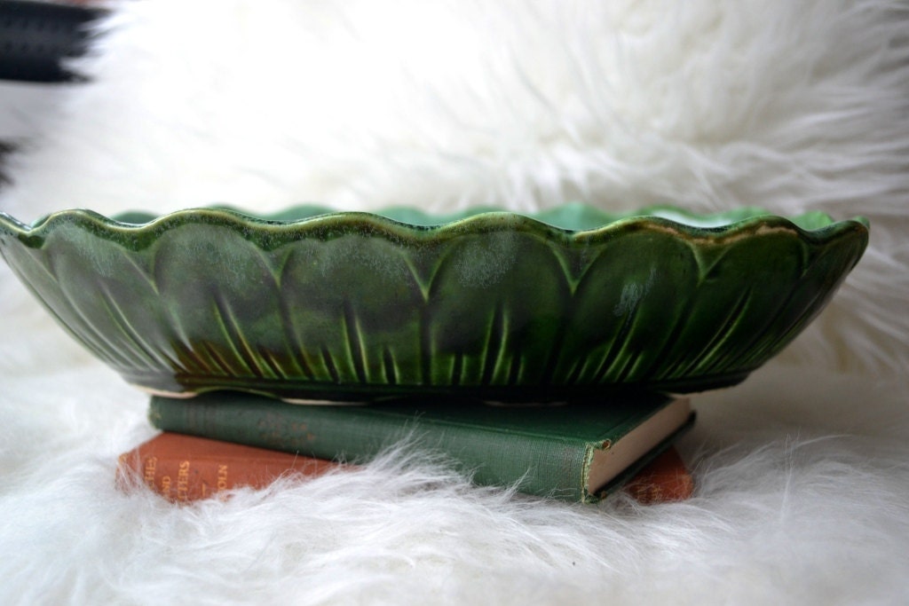 Vintage Handmade Green Ceramic Serving Dish – Haute Juice