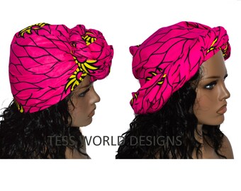Gye Nyame Traditional African hat/ Wrap around by TessWorldDesigns