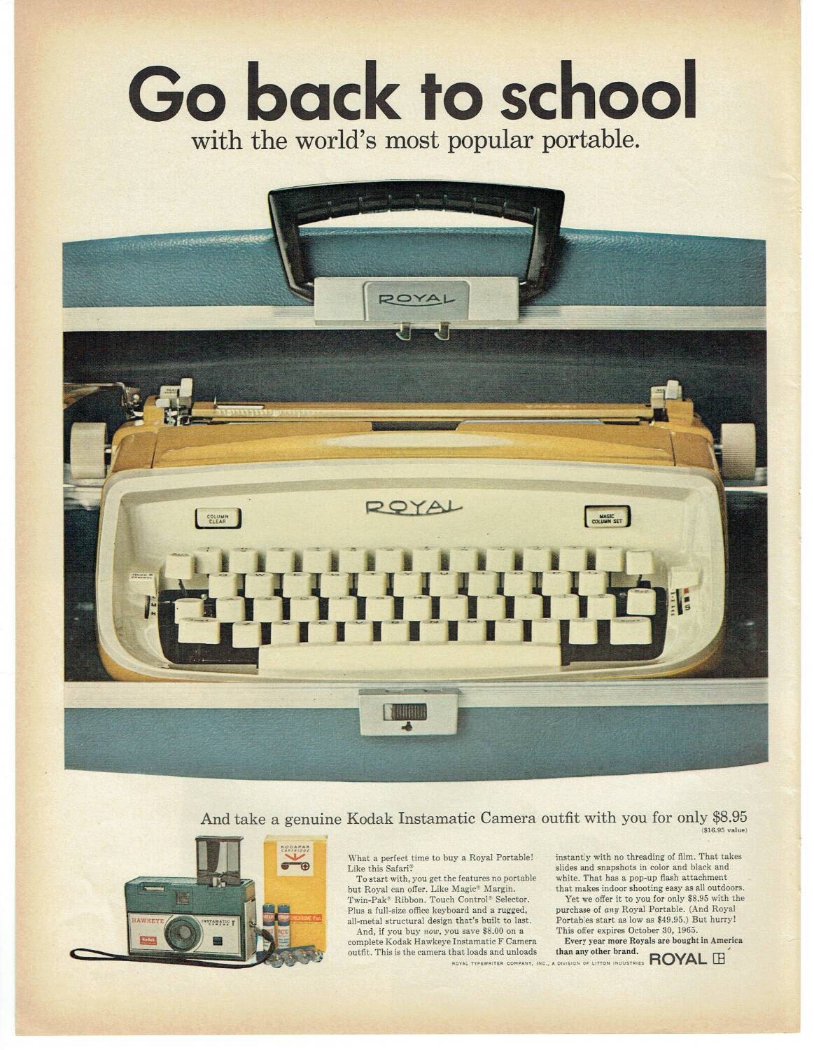 1965 Royal Portable Typewriter Advertisement – oldschooltypers