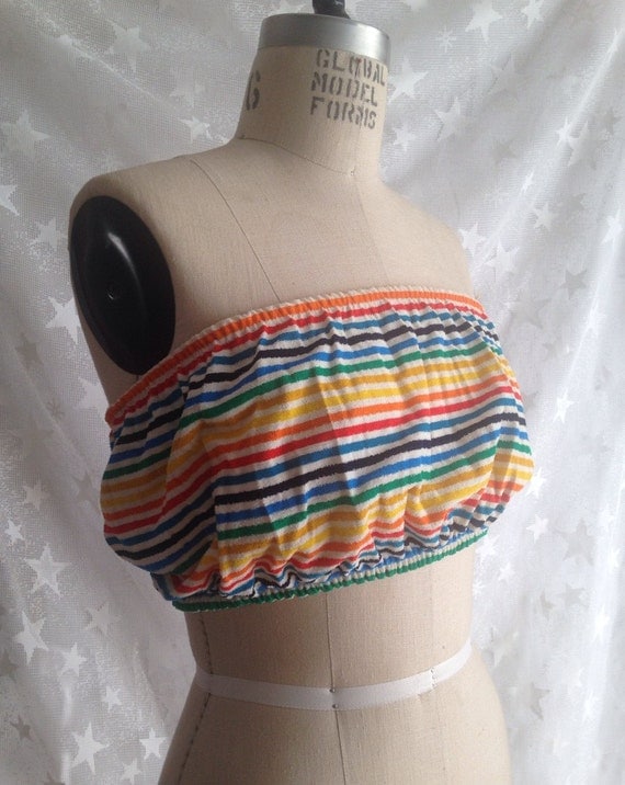 Items similar to 1980s Rainbow Striped Tube Top on Etsy