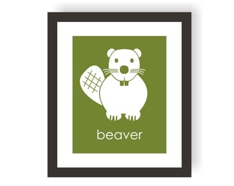 Unique beaver art related items | Etsy