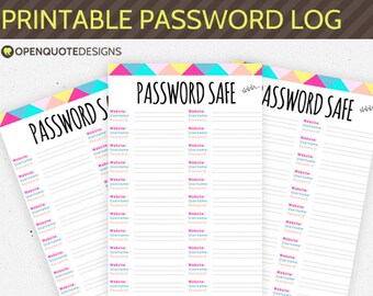 Popular items for printable password on Etsy