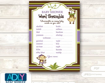 Monkey word scramble | Etsy