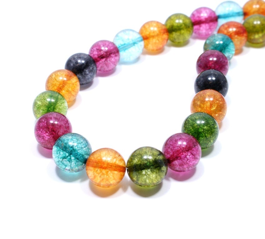 Multicolor Quartz Necklace Multi Colored by BigSkiesJewellery