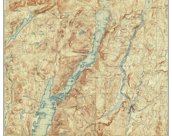Conesus Hemlock & Honeoye Lakes 1904 USGS Topographic by Oldmap