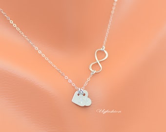 Heart initial necklace monogram necklace personalized by Uqfashion